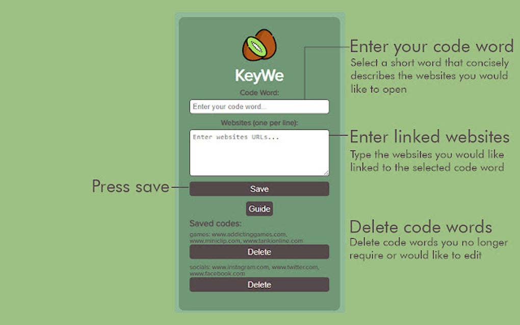 KeyWe Google Chrome 용 - 확장 프로그램 다운로드