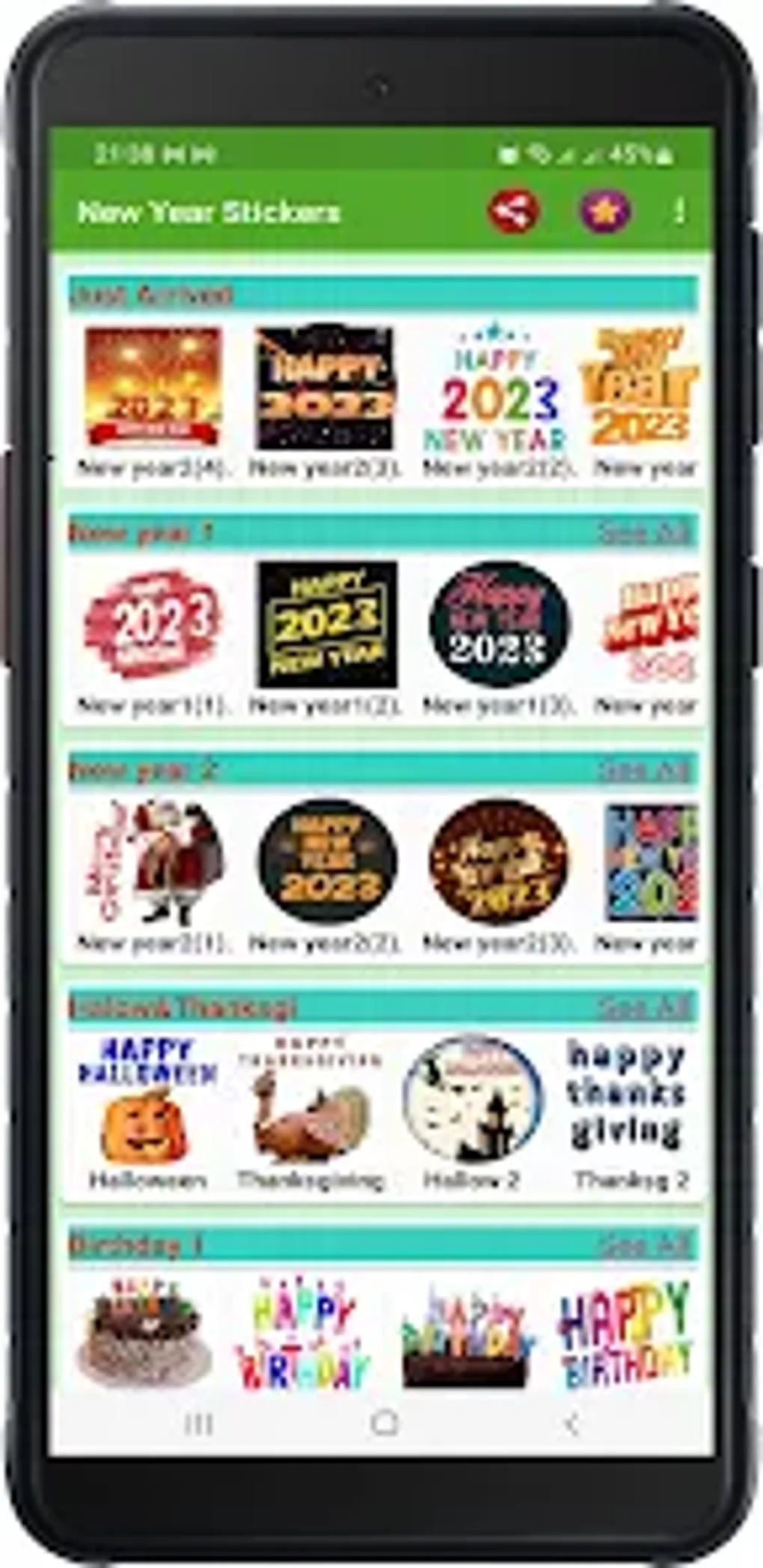 Happy New Year Stickers 2023 für Android - Download