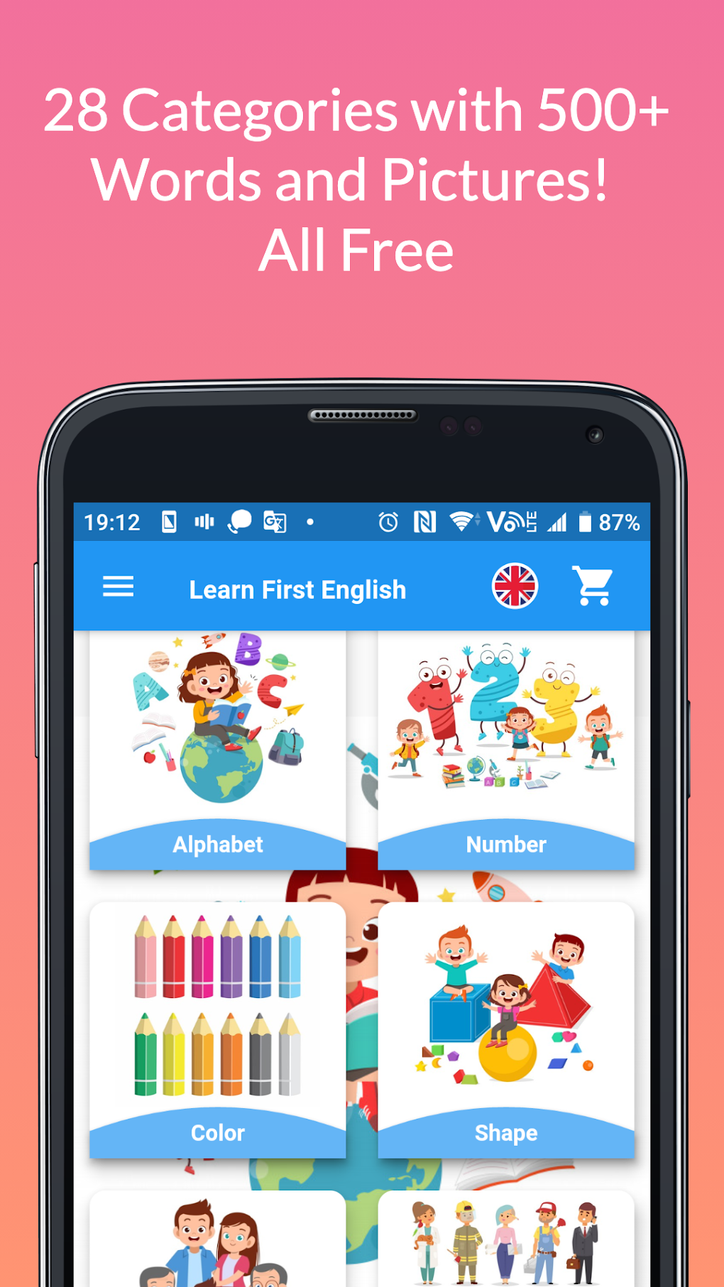 Android için First English: Kids flashcards - İndir