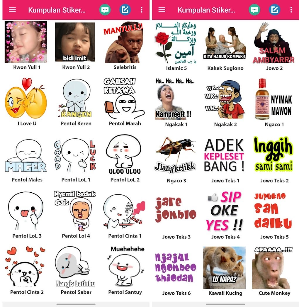 Kumpulan Stiker WA Lucu Keren untuk Android - Unduh