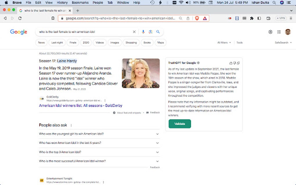 TruthGPT for Google for Google Chrome - Extension Download