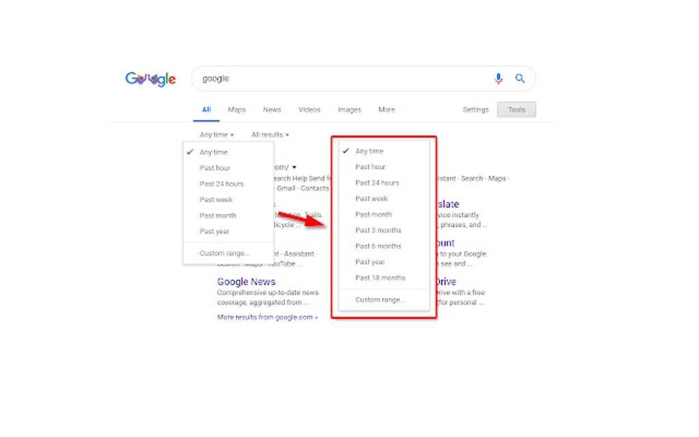 Google Search date range shortcut Google Chrome 용 - 확장 프로그램 다운로드