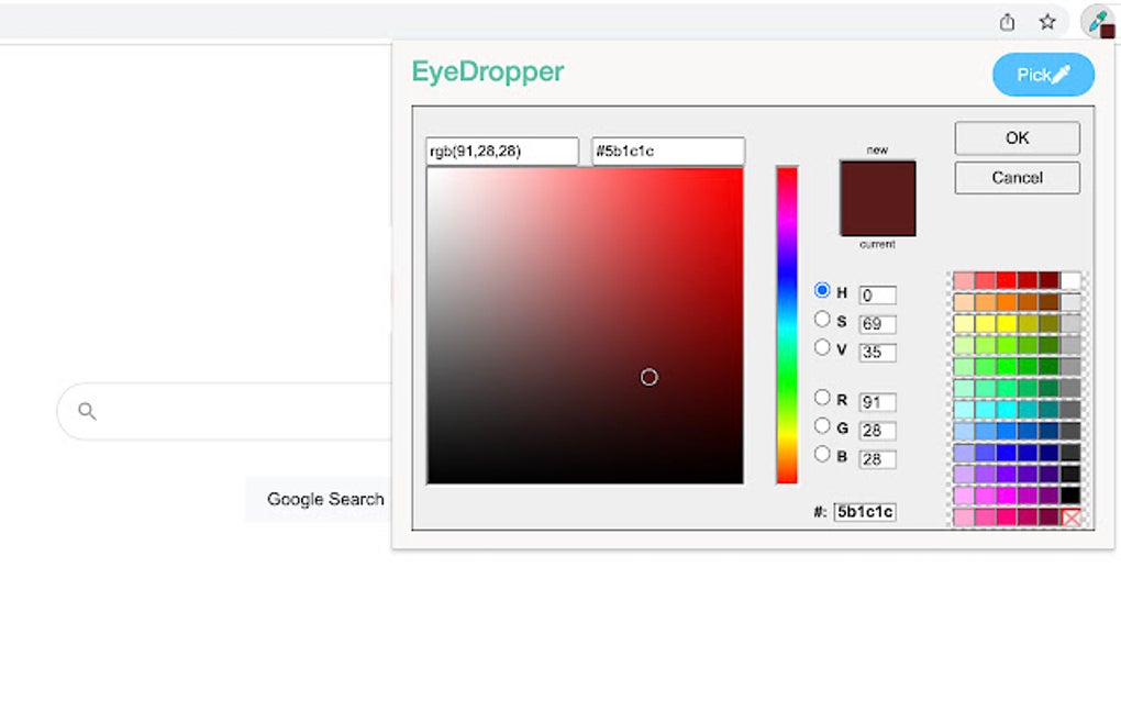 Color Eyedropper для Google Chrome - Расширение Скачать
