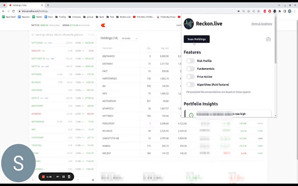 Reckon Portfolio Manager Google Chrome 용 - 확장 프로그램 다운로드