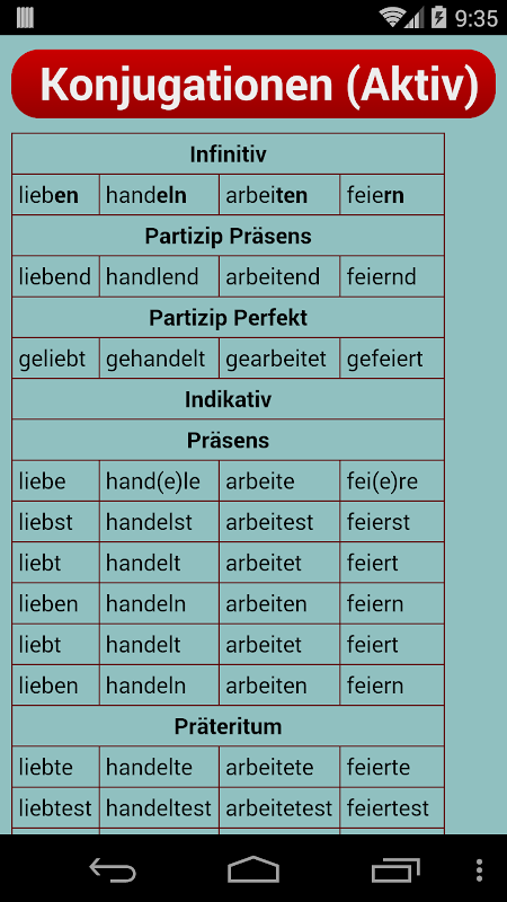 German Verb Trainer APK per Android - Download