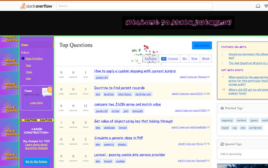 Stackoverflow '90s pour Google Chrome - Extension Télécharger