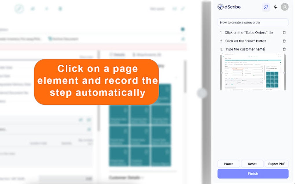 dScribe Guide: Create walkthroughs & pin knowledge สำหรับ Google Chrome - ส่วนขยาย ดาวน์โหลด