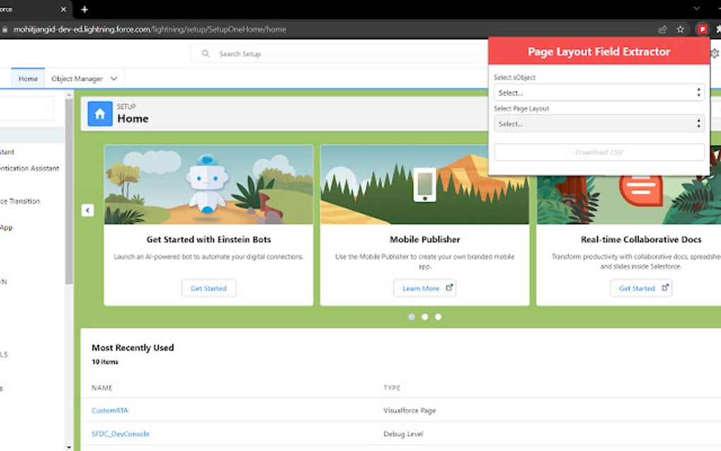 Page Layout Field Extractor - Salesforce for Google Chrome - Extension Download