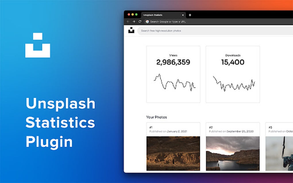 Unsplash Statistic for Google Chrome - Extension Download