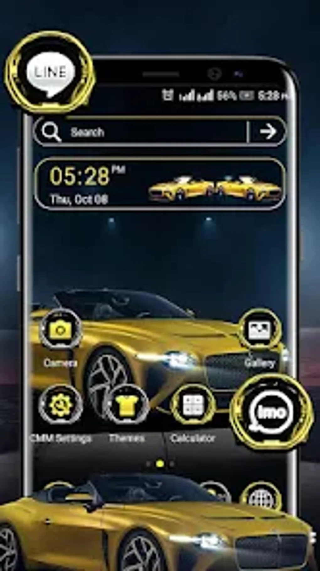 Golden Sport Car Theme for Android - Download