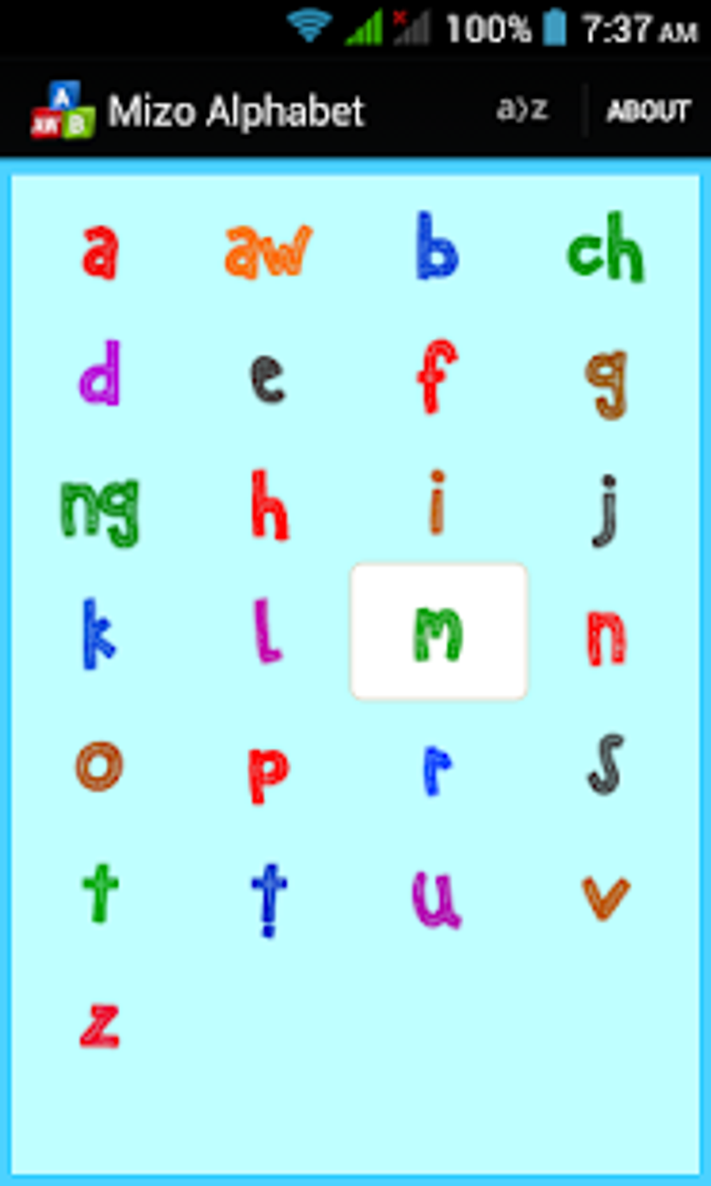 Android 용 Mizo Alphabet with Audio APK - 다운로드