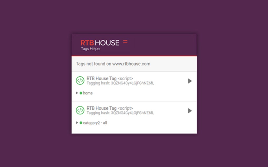 RTB House Tags Helper for Google Chrome - Extension Download