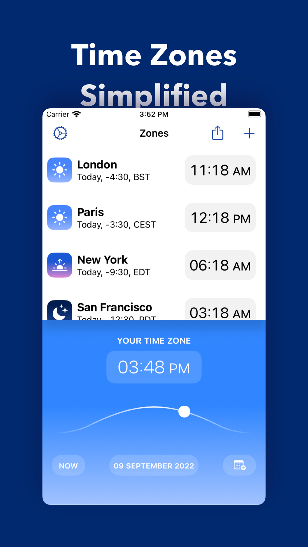 Zones: Time Zone Conversion per iPhone - Download