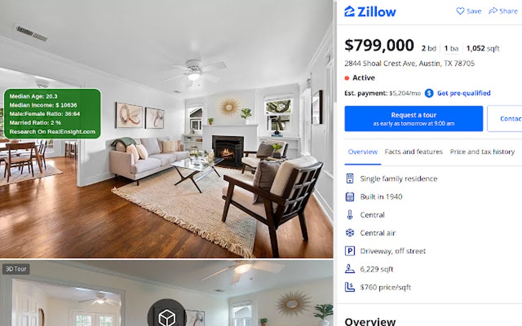 Redfin Zillow Sweetener para Google Chrome - Extensión Descargar