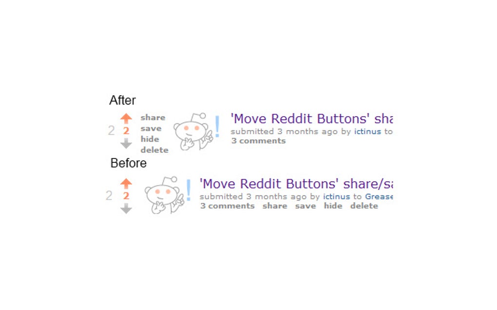 Move Reddit Buttons for Google Chrome - Extension Download