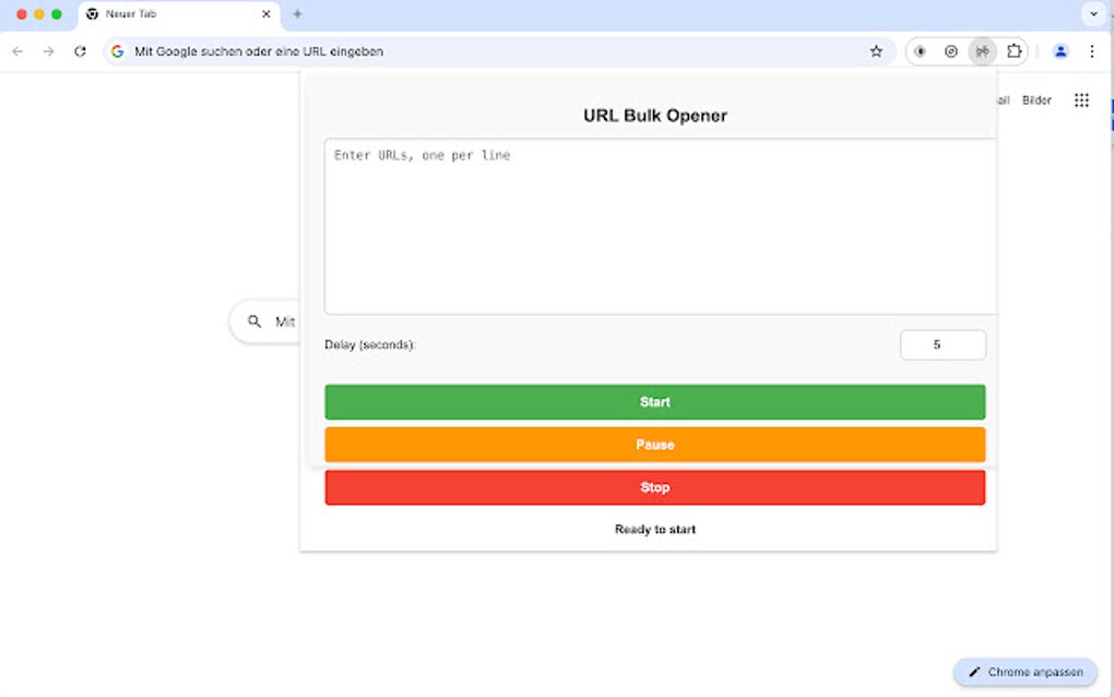 URL Bulk Opener pour Google Chrome - Extension Télécharger