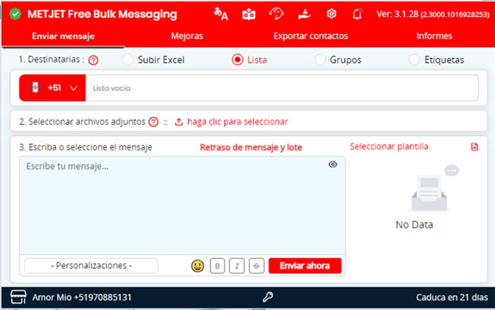 METJET Free Bulk Messaging for Google Chrome - Extension Download