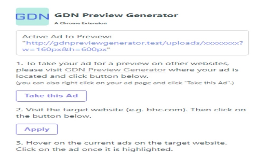 GDN Preview Generator para Google Chrome - Extensión Descargar