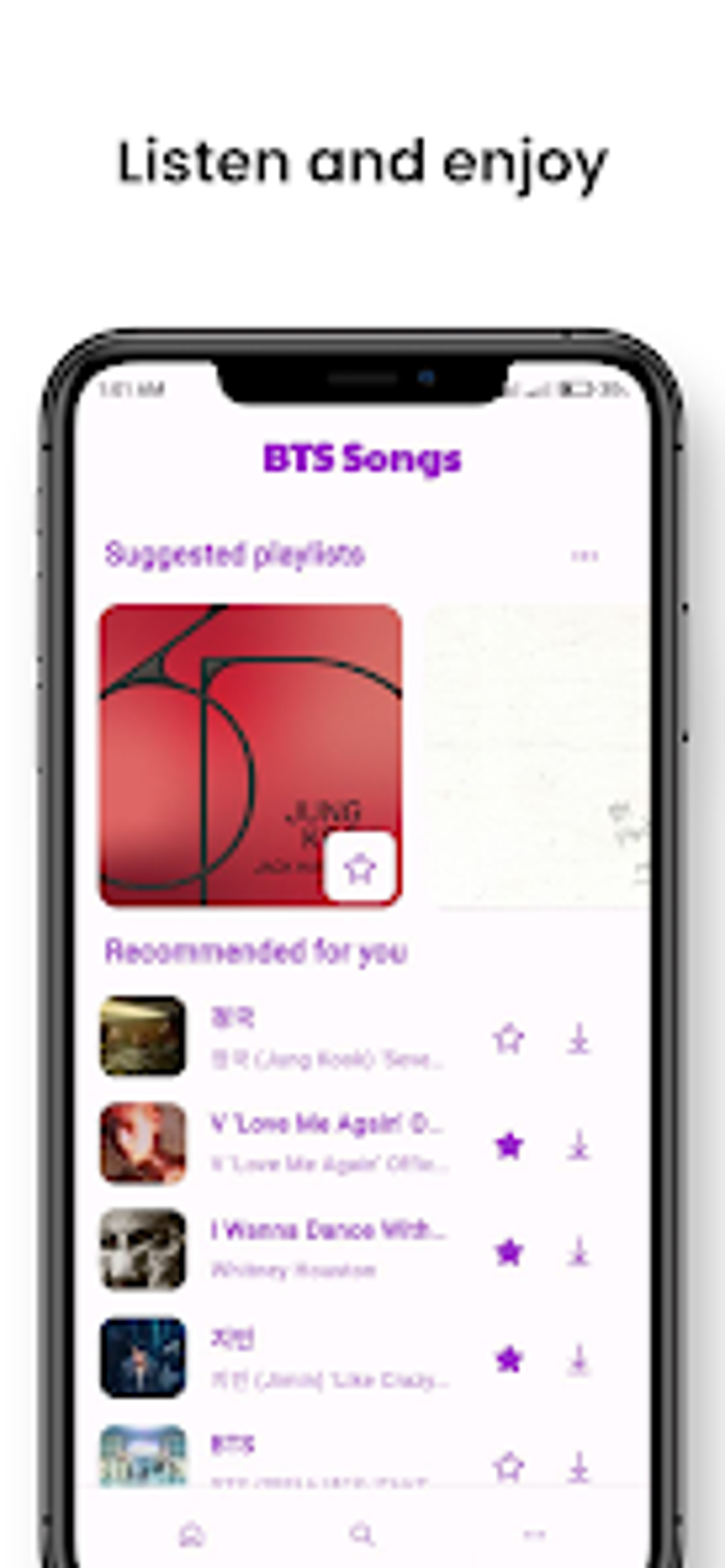 BTS Songs pour Android - Télécharger