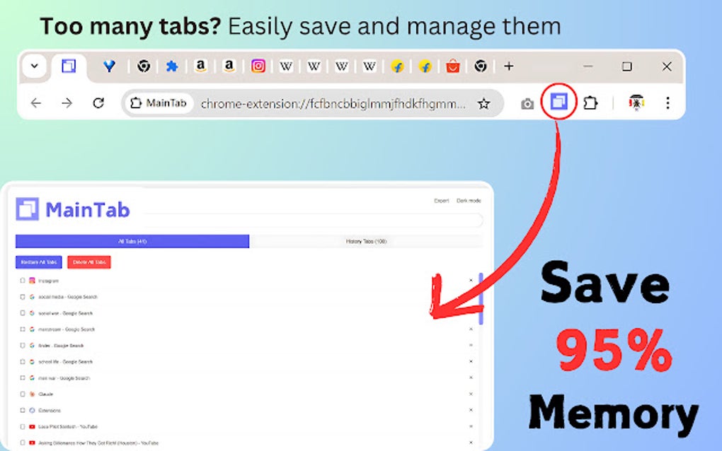 MainTab - Save Memory & Manage Tabs for Google Chrome - Extension Download MainTab - Save Memory & Manage Tabs for Google Chrome - Extension Download