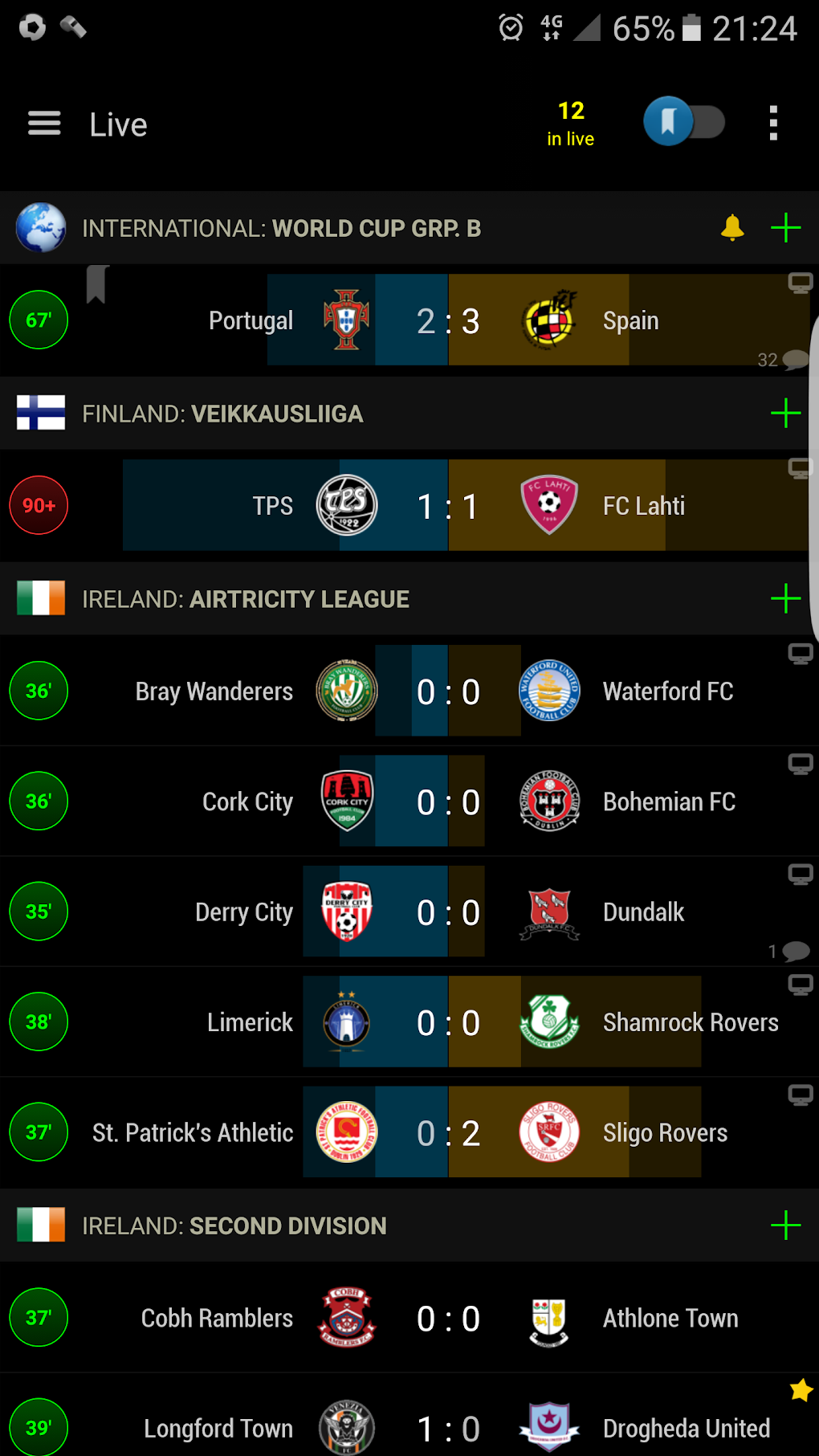 PRO Live Scores S-Center para Android - Descargar