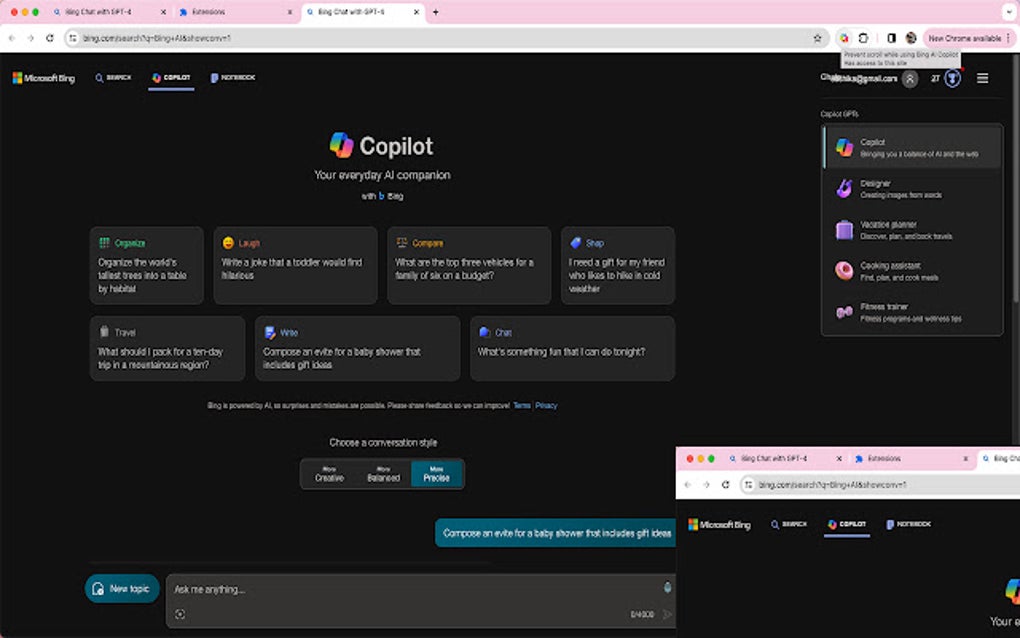 Copilot - Prevent scroll down to search page para Google Chrome - Extensión Descargar