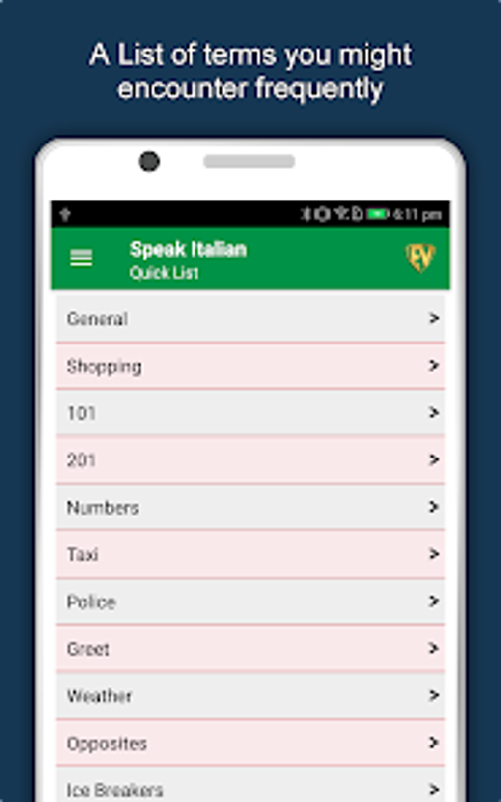 Speak Italian : Learn Italian for Android - Download
