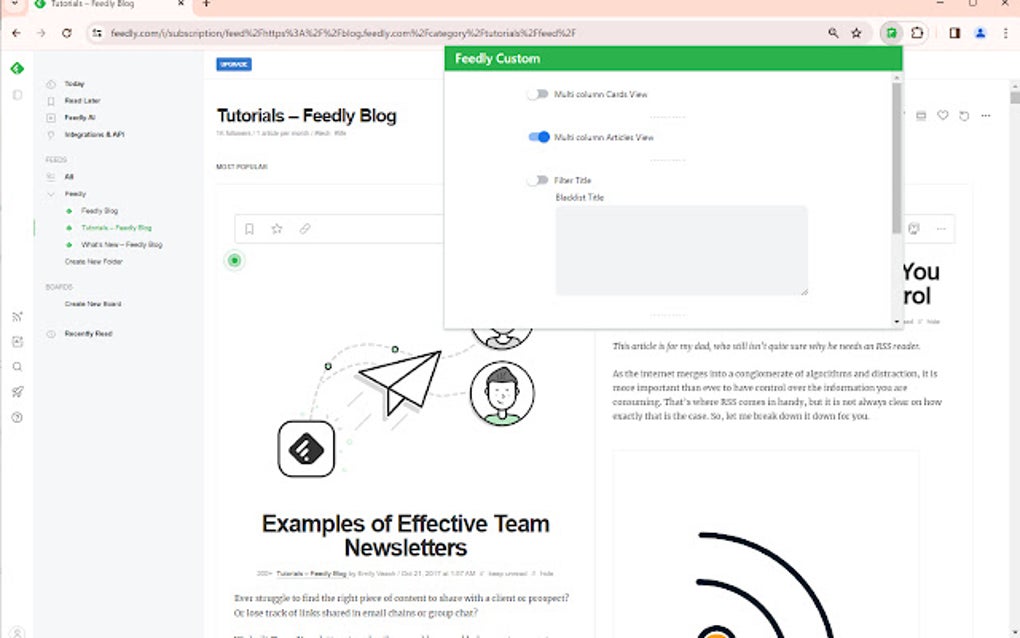 Feedly Custom for Google Chrome - Extension Download