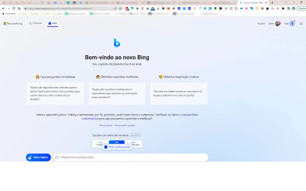 Chat do Bing no Chrome (Igual ao ChatGPT) para Google Chrome - Extensión Descargar