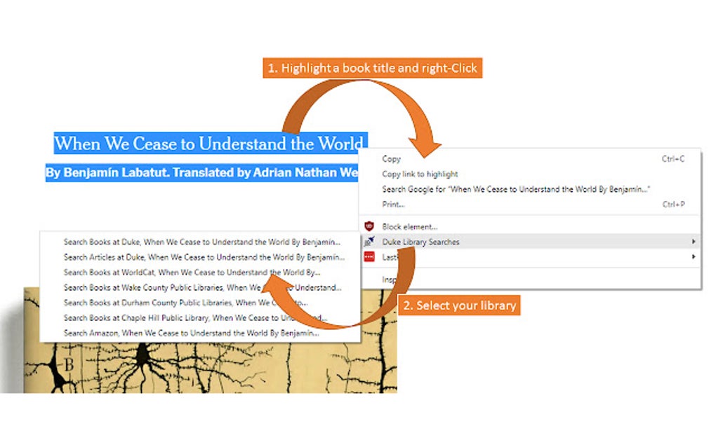 Duke Library Searches Google Chrome 용 - 확장 프로그램 다운로드