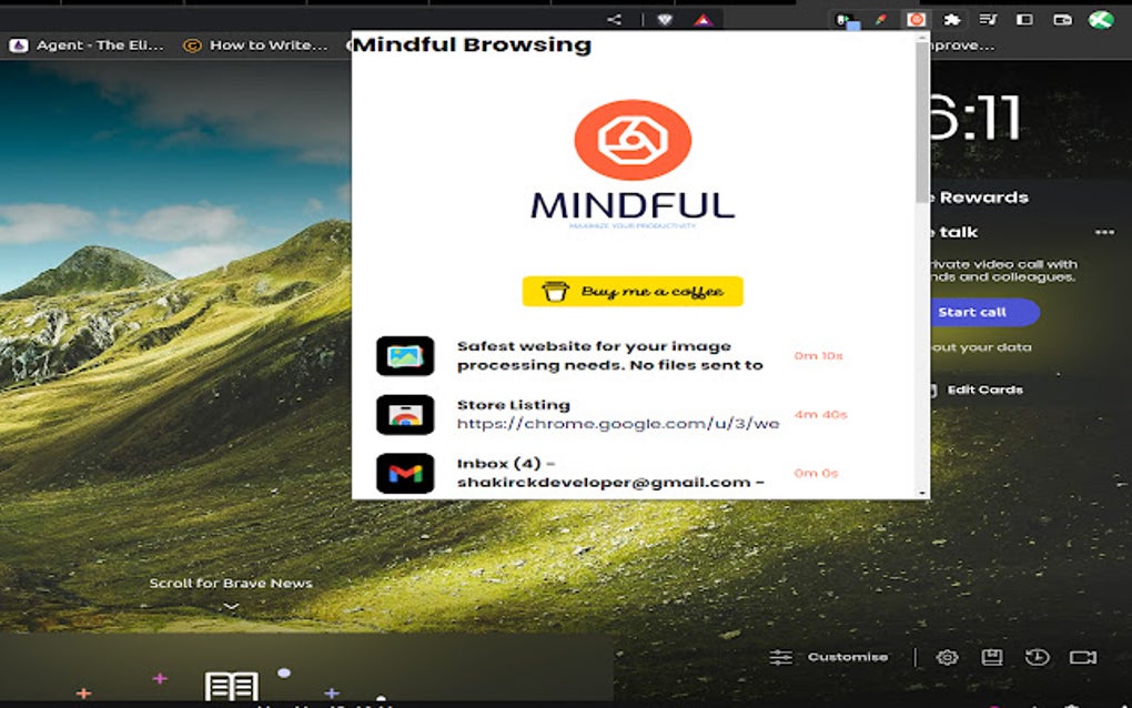 Mindful-OnlineTimeKeeper para Google Chrome - Extensión Descargar