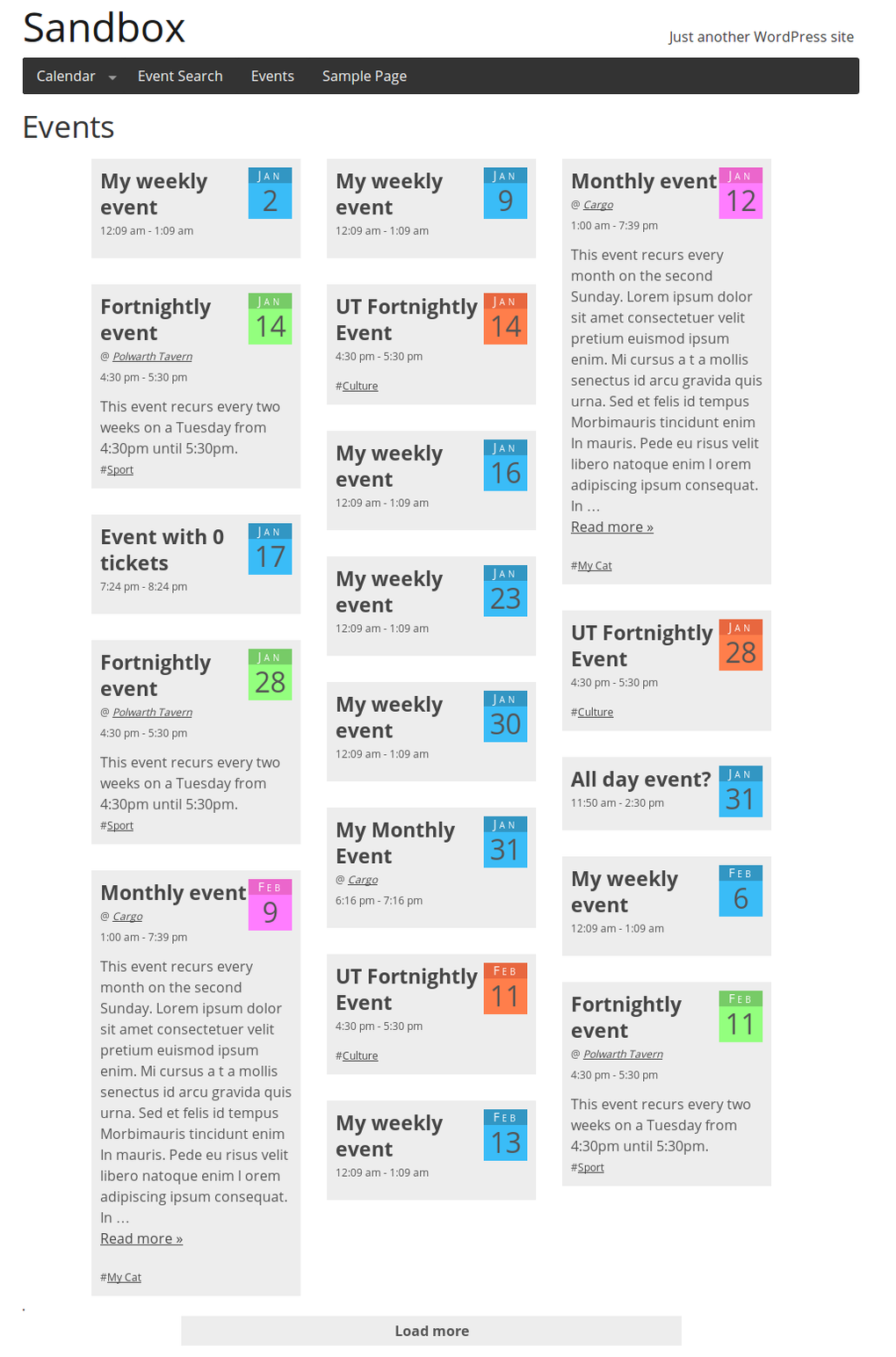Event Organiser Posterboard para WordPress - Descargar