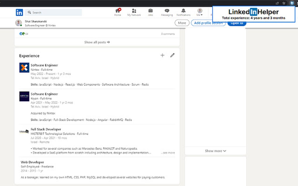 LinkedIn Helper for Google Chrome - Extension Download