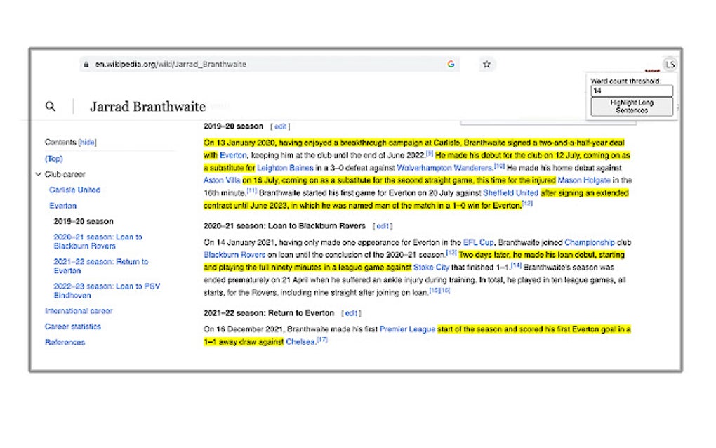 Highlight Long Sentences per Google Chrome - Estensione Download