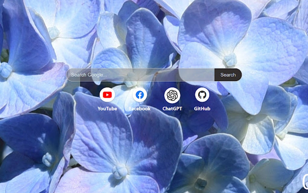 Blue Petals Background for Google Chrome - Extension Download