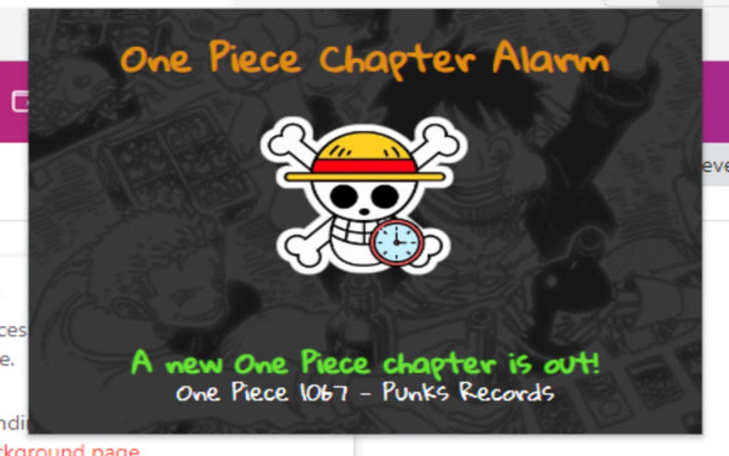 One Piece Chapter Alarm Google Chrome 용 - 확장 프로그램 다운로드