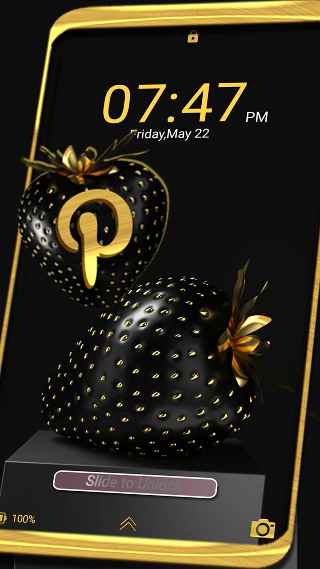 Golden Black Strawberry Theme for Android - Download