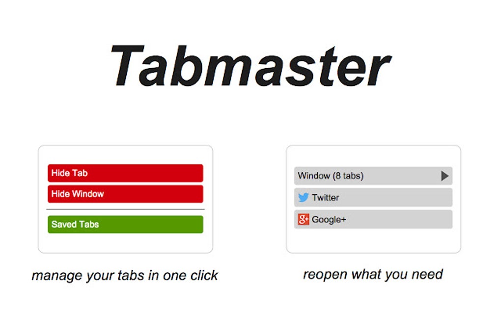 Tabmaster para Google Chrome - Extensión Descargar