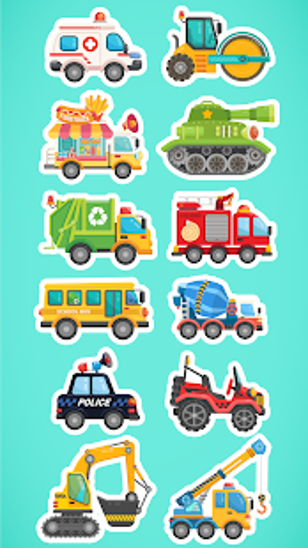 Cars Trucks Vehicles - Junior Kids Learning Game für Android - Download