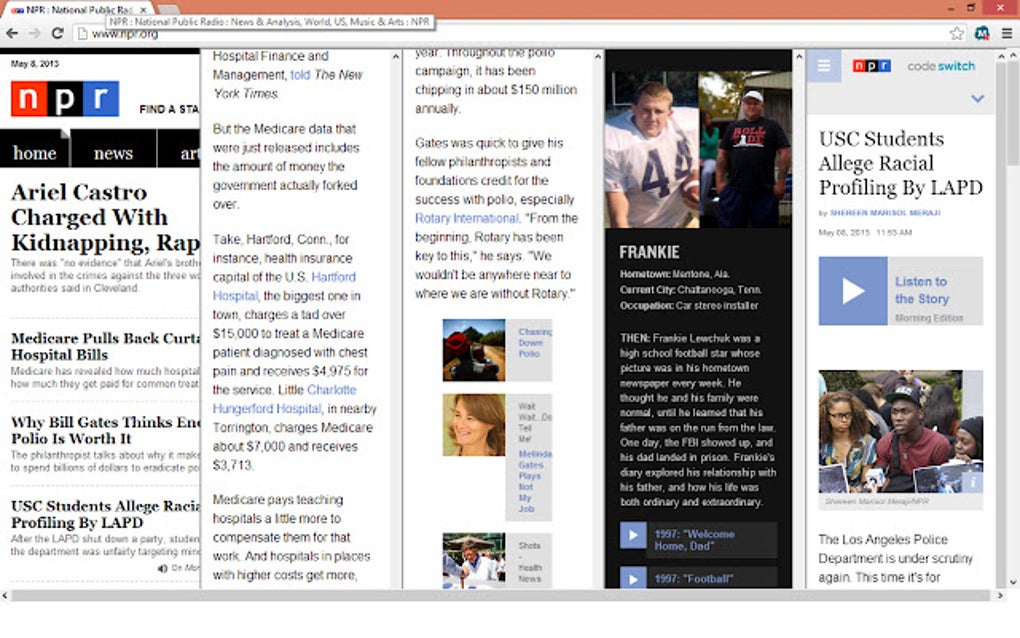 Collumned NPR for Google Chrome - Extension Download