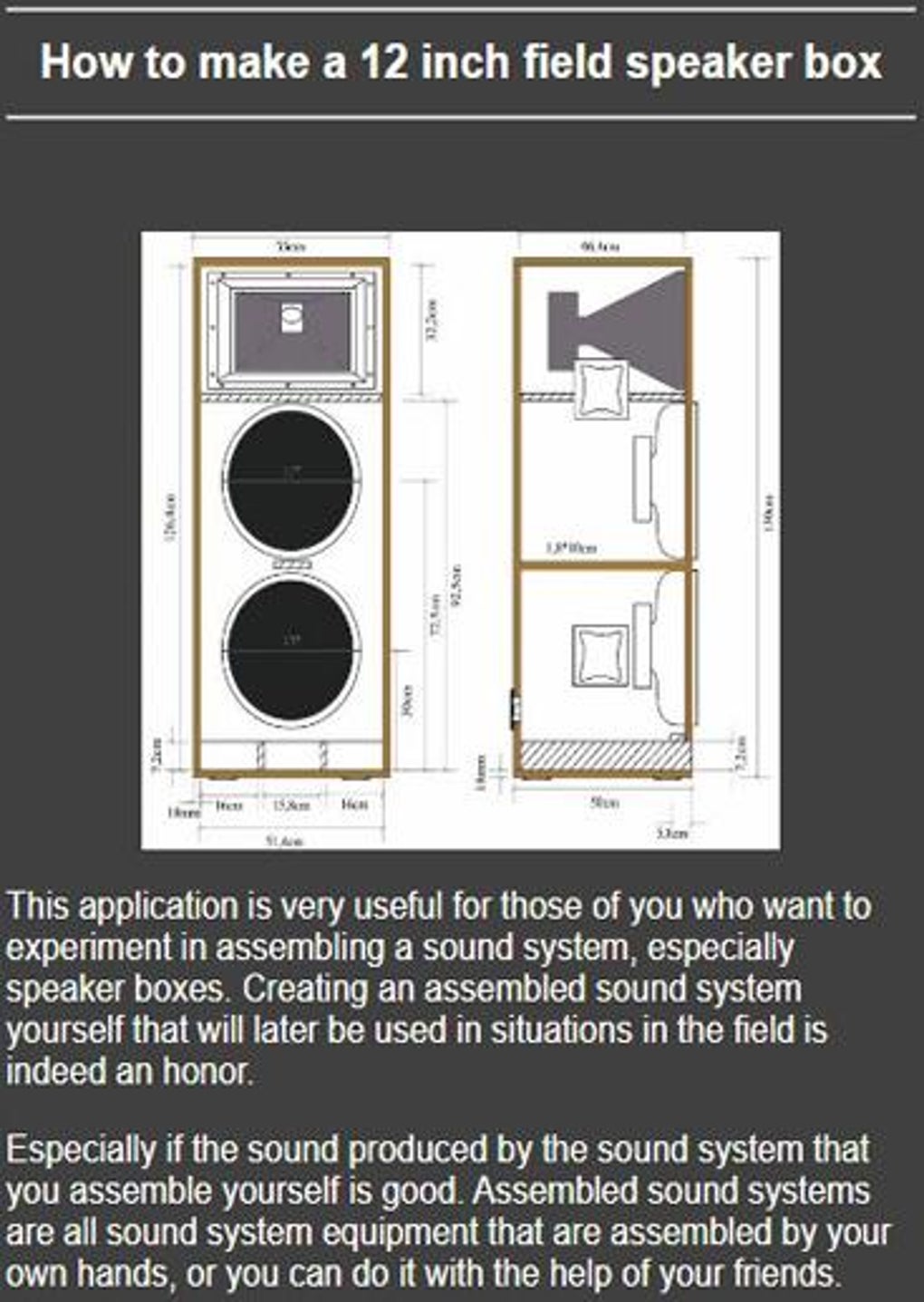 Learn to make speaker boxes for Android - Download