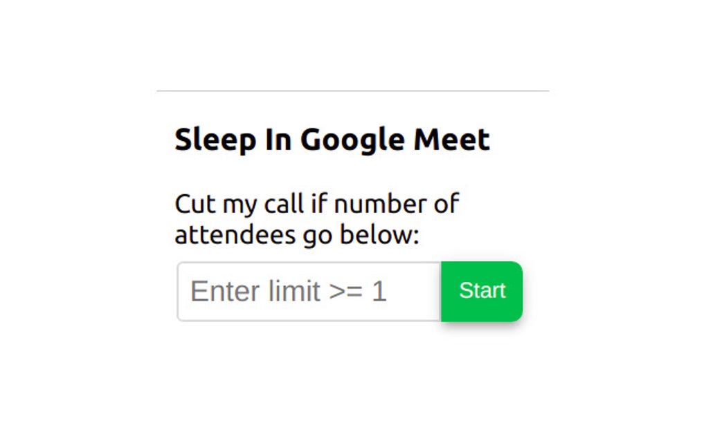 Sleep In Google Meet for Google Chrome - Extension Download