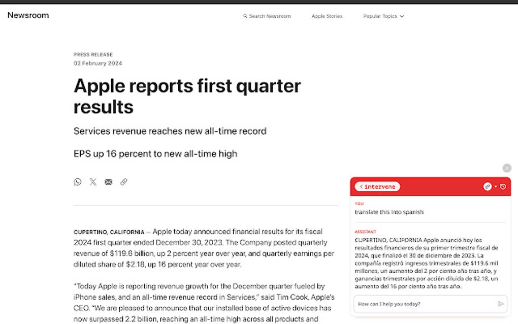 Intervene Google Chrome 용 - 확장 프로그램 다운로드