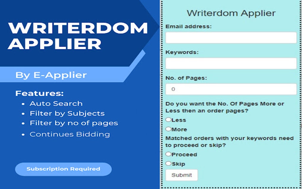 Writerdom Applier for Google Chrome - Extension Download