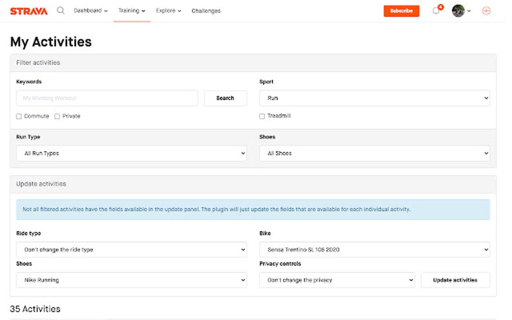 Strava Bulk Edit for Google Chrome - Extension Download