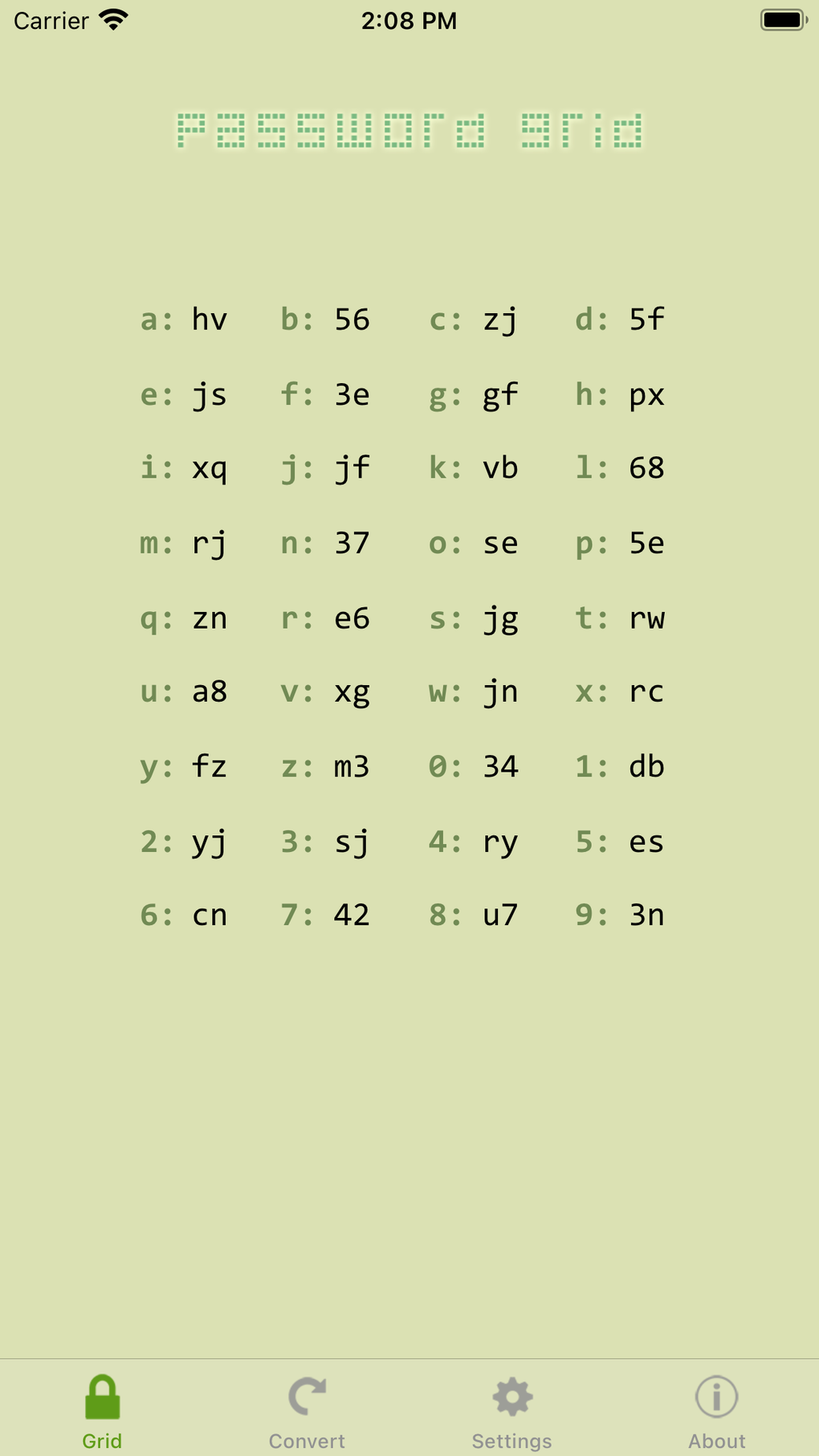 Password Grid for iPhone - Download