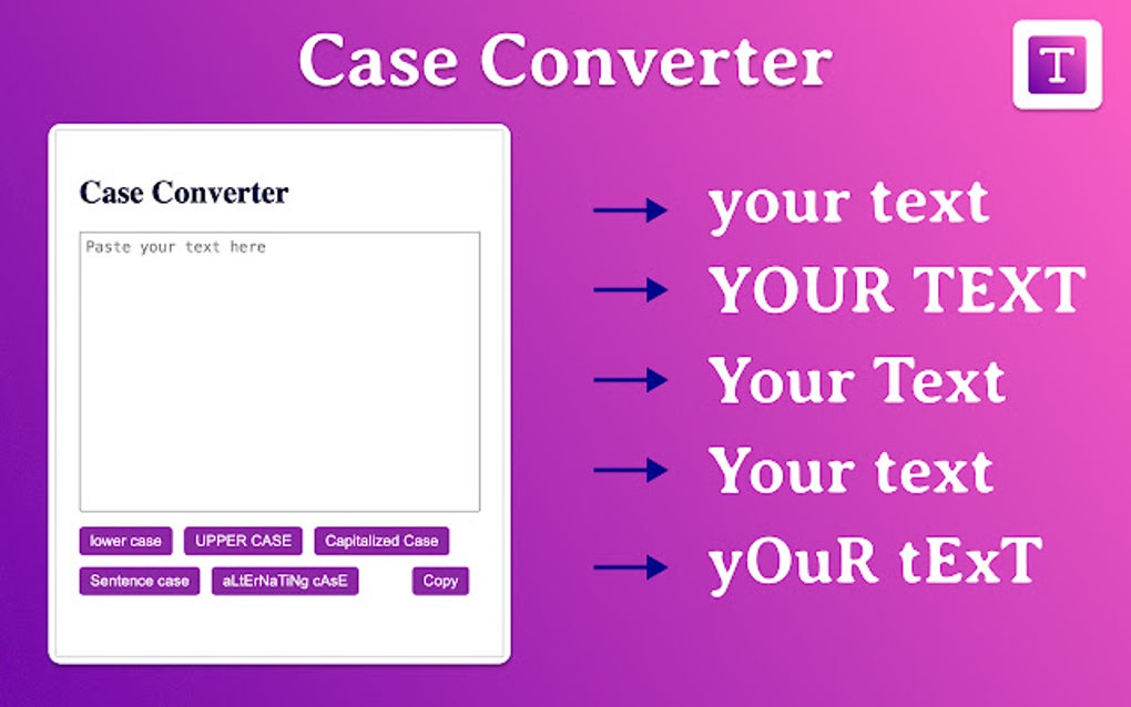 Case Converter Google Chrome 용 - 확장 프로그램 다운로드