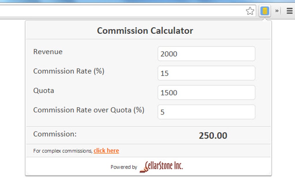 Commission Calculator para Google Chrome - Extensión Descargar