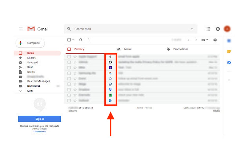Gmail Sender Icons per Google Chrome - Estensione Download