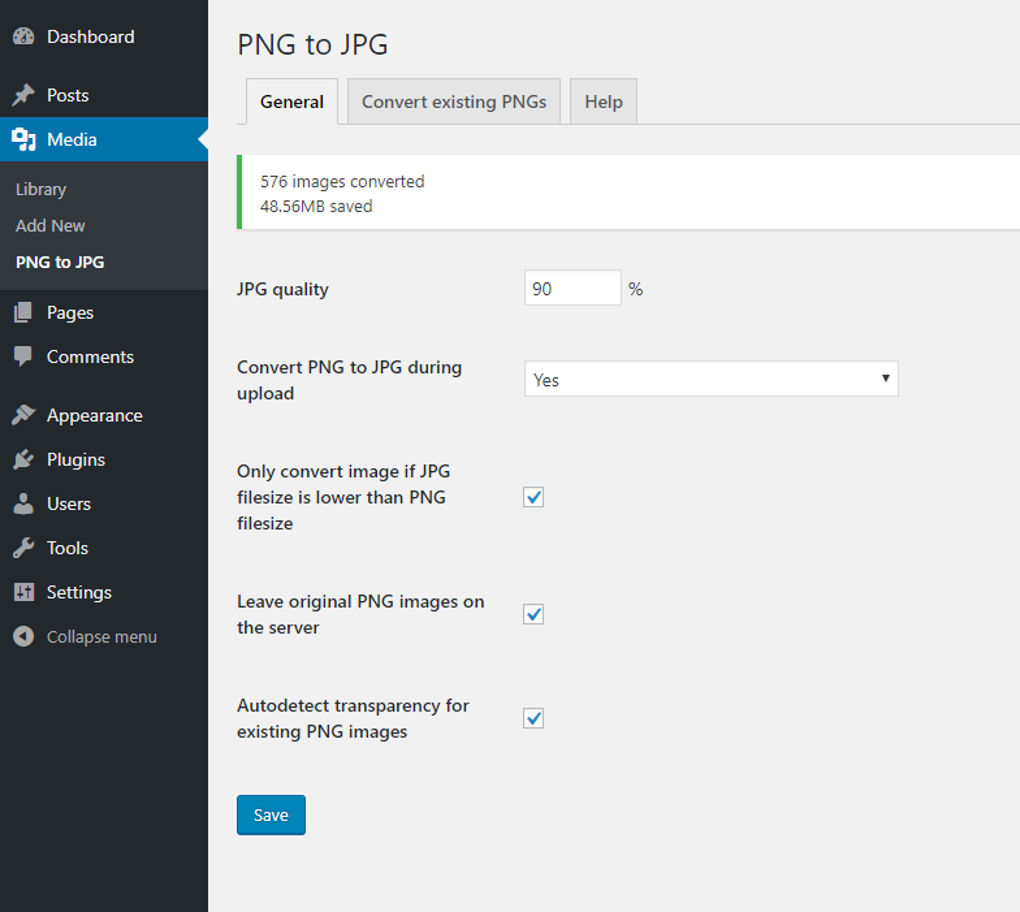 PNG to JPG for WordPress - Download